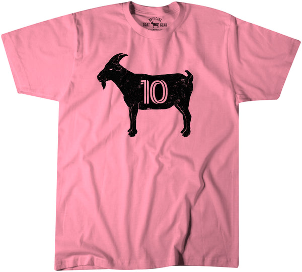 Messi "GOAT 10" T-shirt - Miami - Pink - Official Goat Gear ...